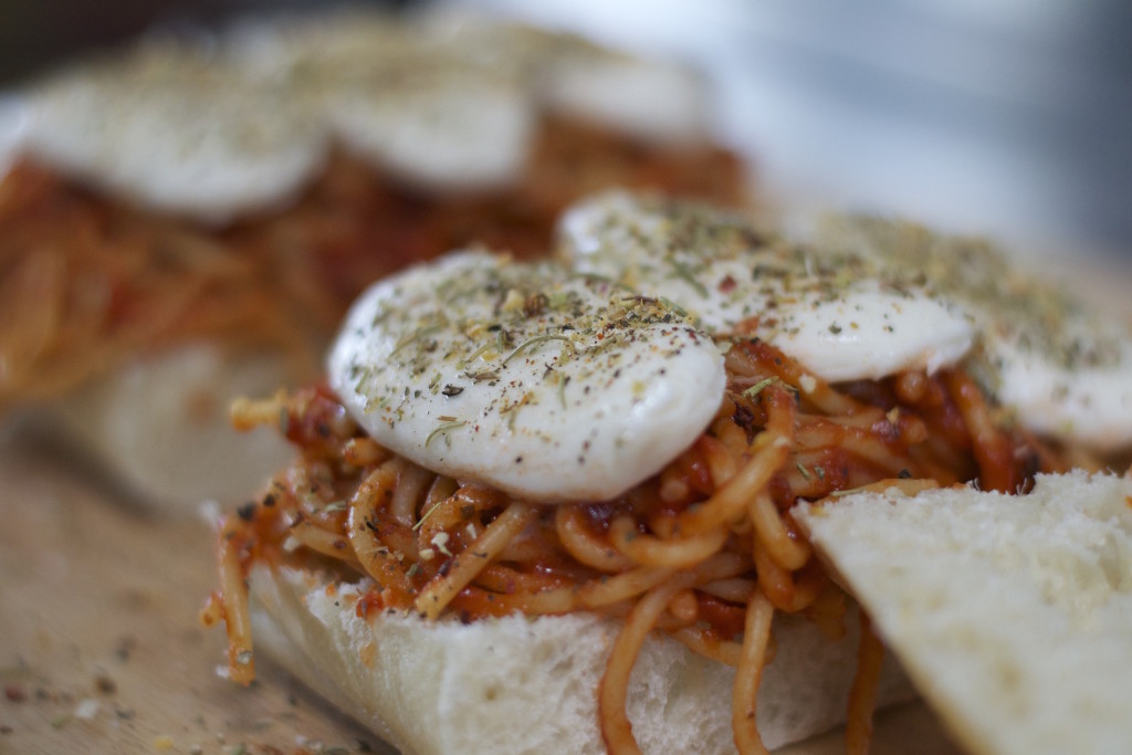 Grilled Spaghetti and Cheese Sandwich - What the Forks for Dinner?