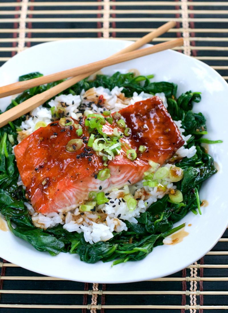 Glazed Salmon Rice Bowl - What the Forks for Dinner?