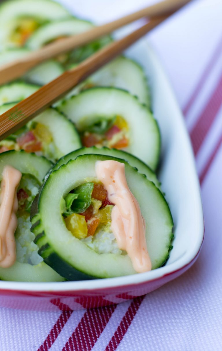 Cucumber Sushi - What the Forks for Dinner?