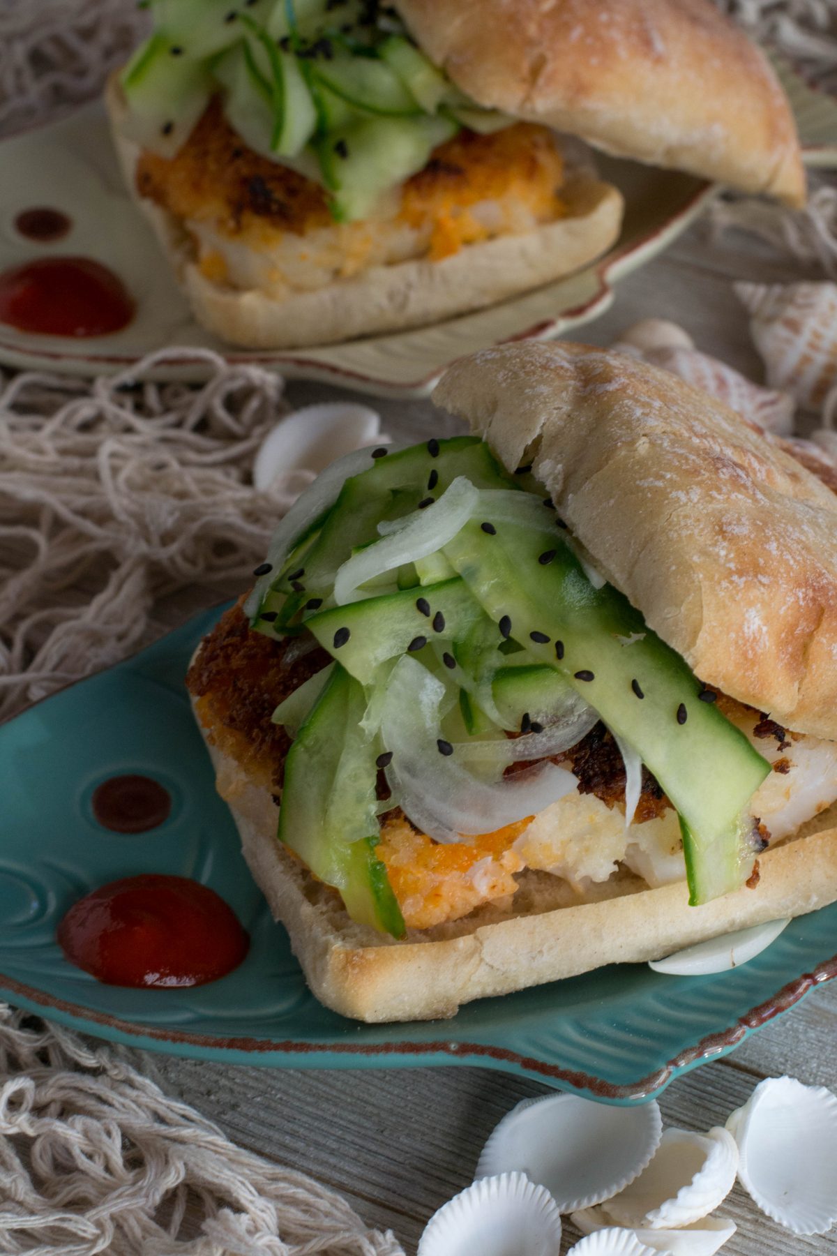 Spicy Sriracha Crusted Fish Sandwich - What the Forks for Dinner?