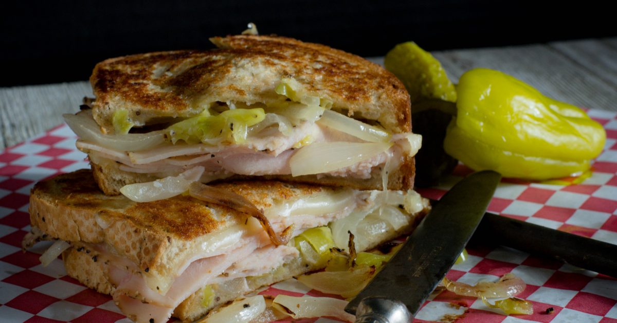 Grilled Turkey Pepperoncini Melt - What the Forks for Dinner?