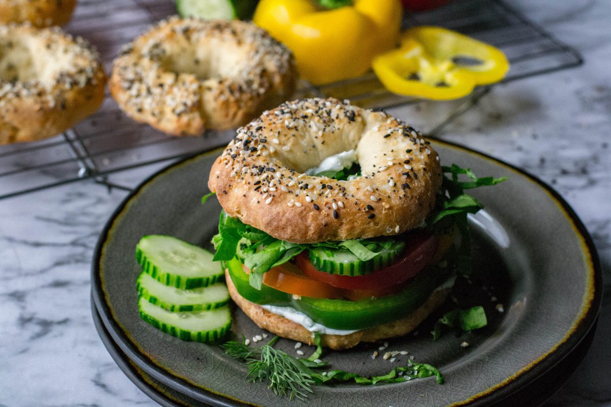 Veggie Bagel Sandwich - What the Forks for Dinner?