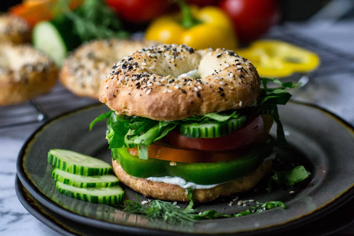 Veggie Bagel Sandwich - What the Forks for Dinner?