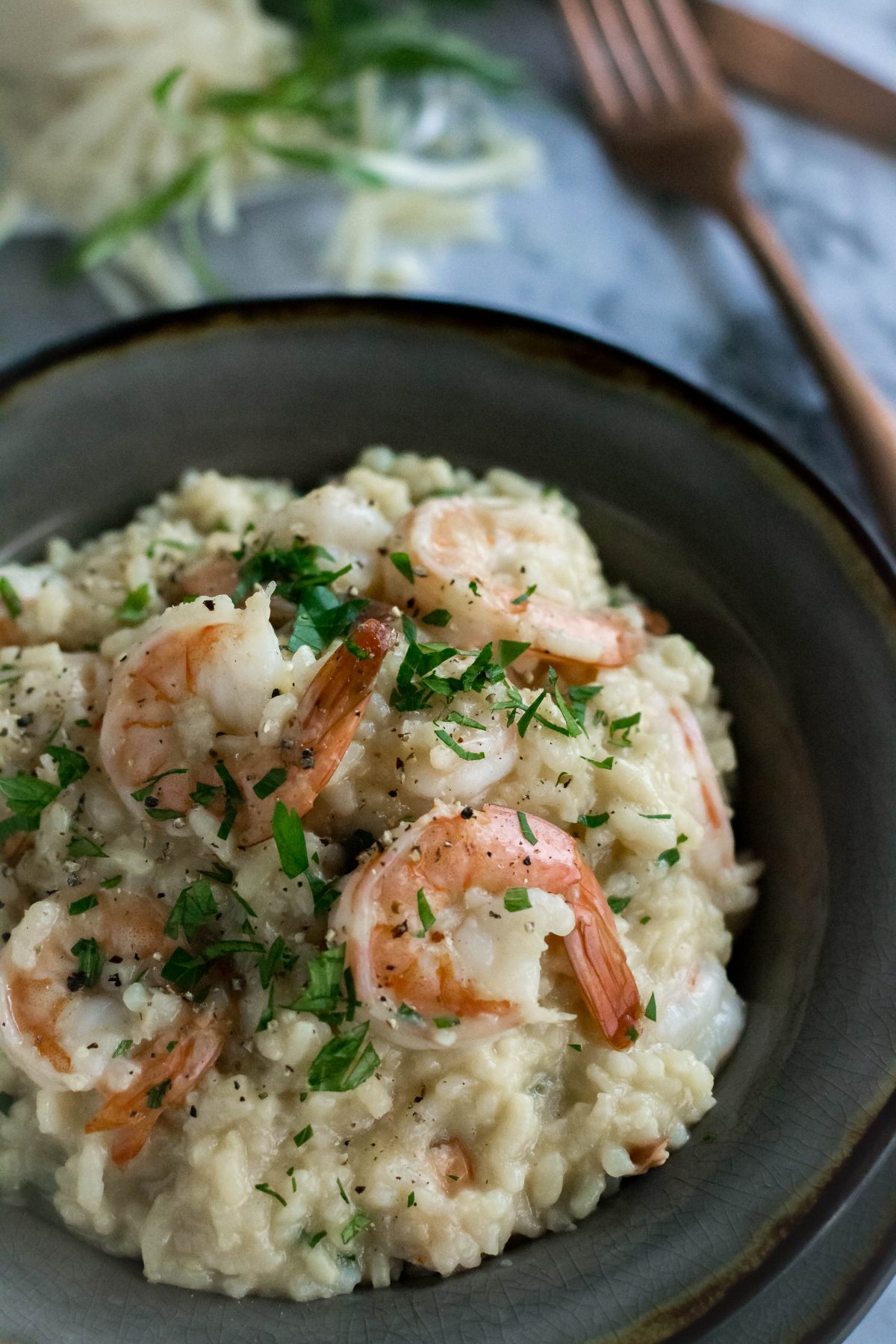 Instant Pot Asiago Shrimp Risotto - What the Forks for Dinner?