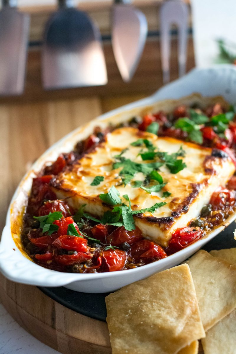 Bruschetta Style Broiled Feta - What the Forks for Dinner?