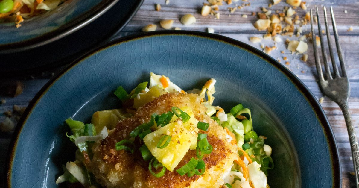 Macadamia Crunch Cod with Hawaiian Pineapple Slaw - What the Forks for ...