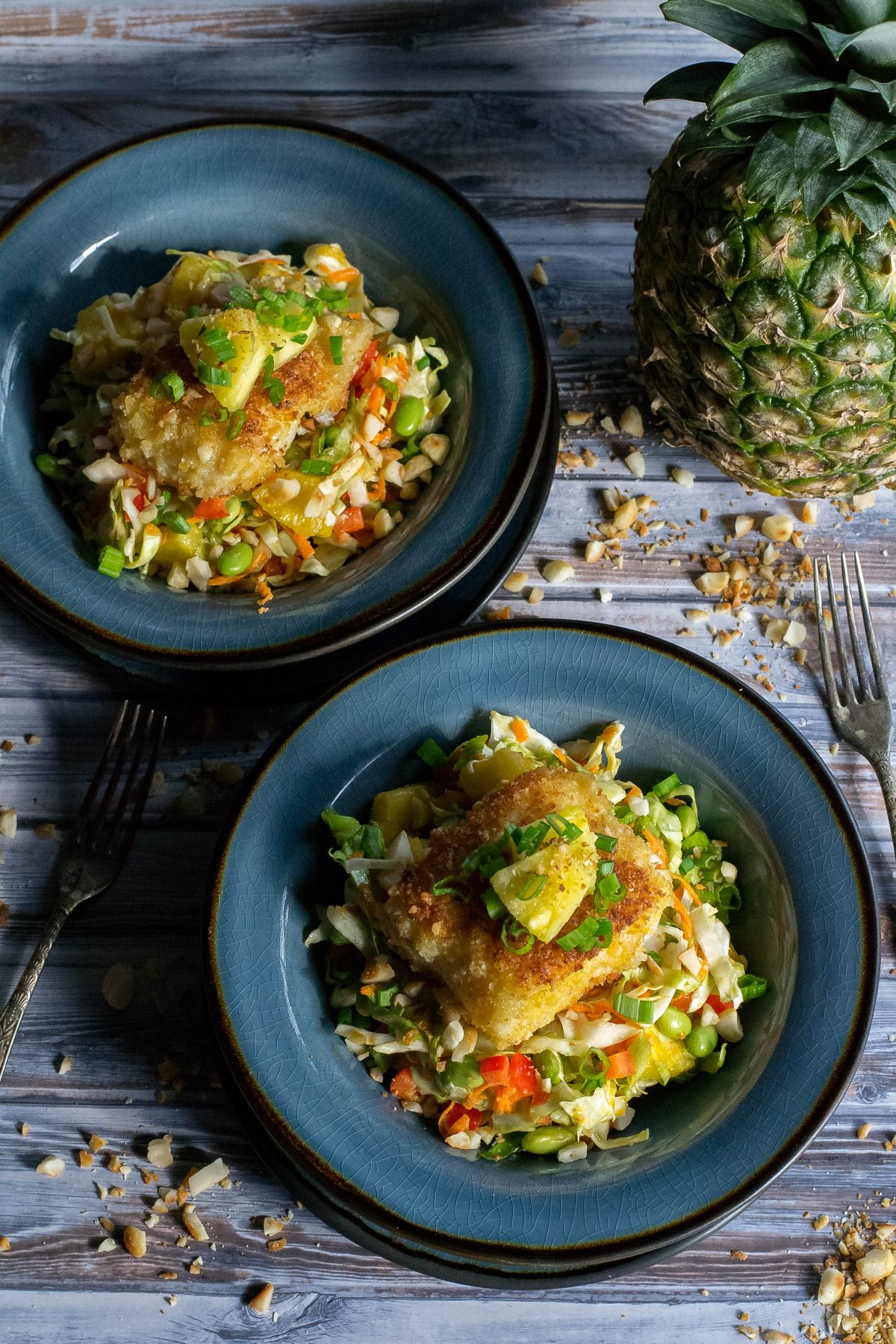 Macadamia Crunch Cod with Hawaiian Pineapple Slaw - What the Forks for ...