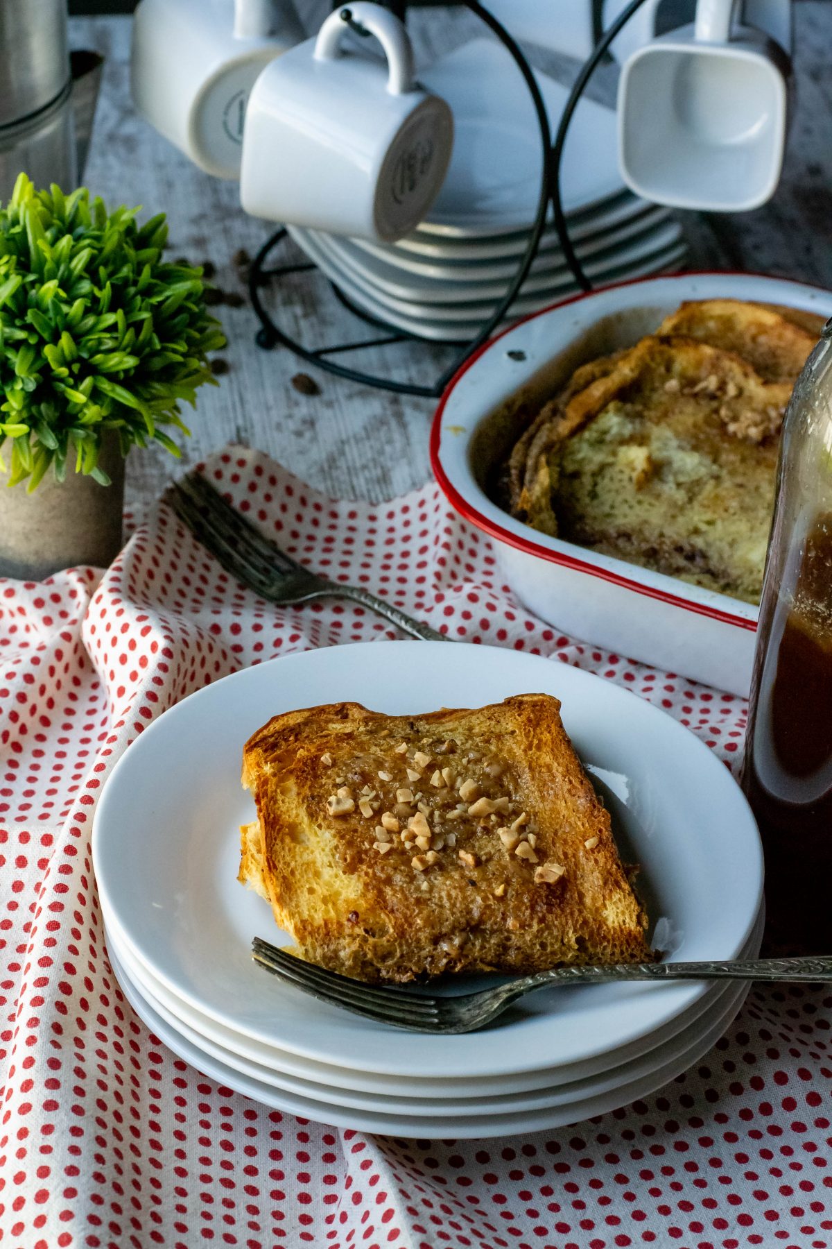 Overnight Toffee French Toast with Toffee Syrup - What the Forks for ...