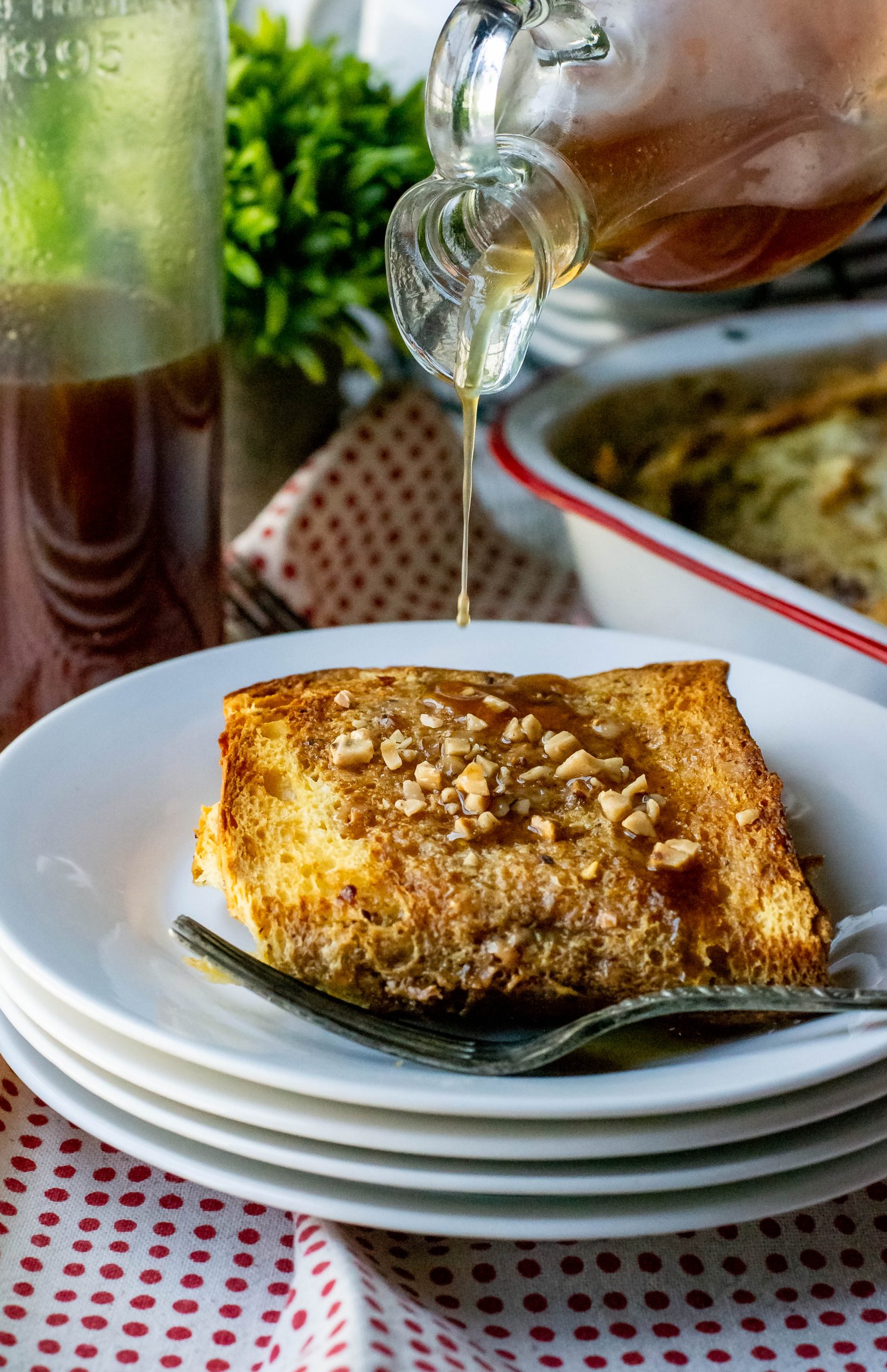 Overnight Toffee French Toast with Toffee Syrup - What the Forks for ...