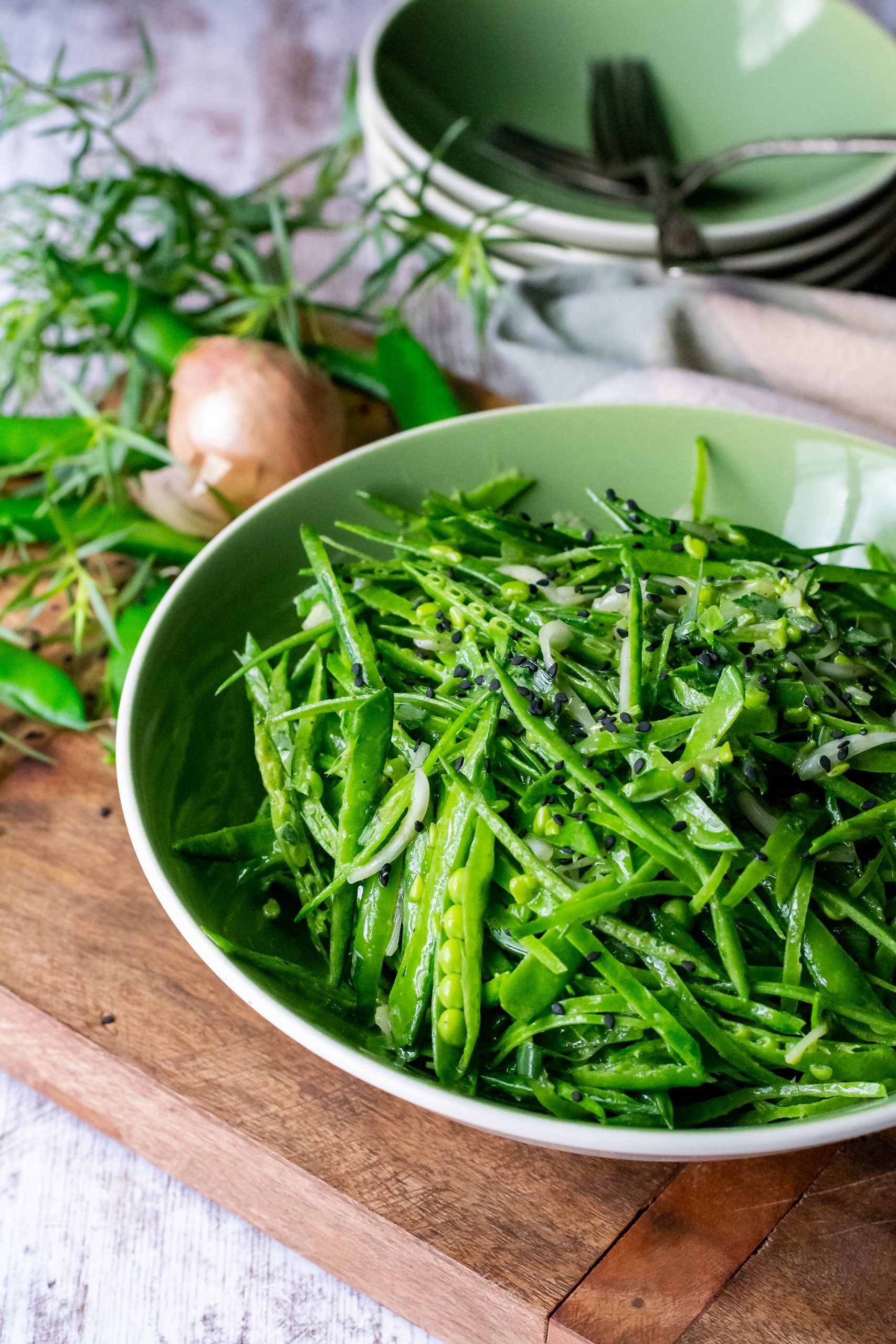 Fresh French Snow Pea Salad - What the Forks for Dinner?