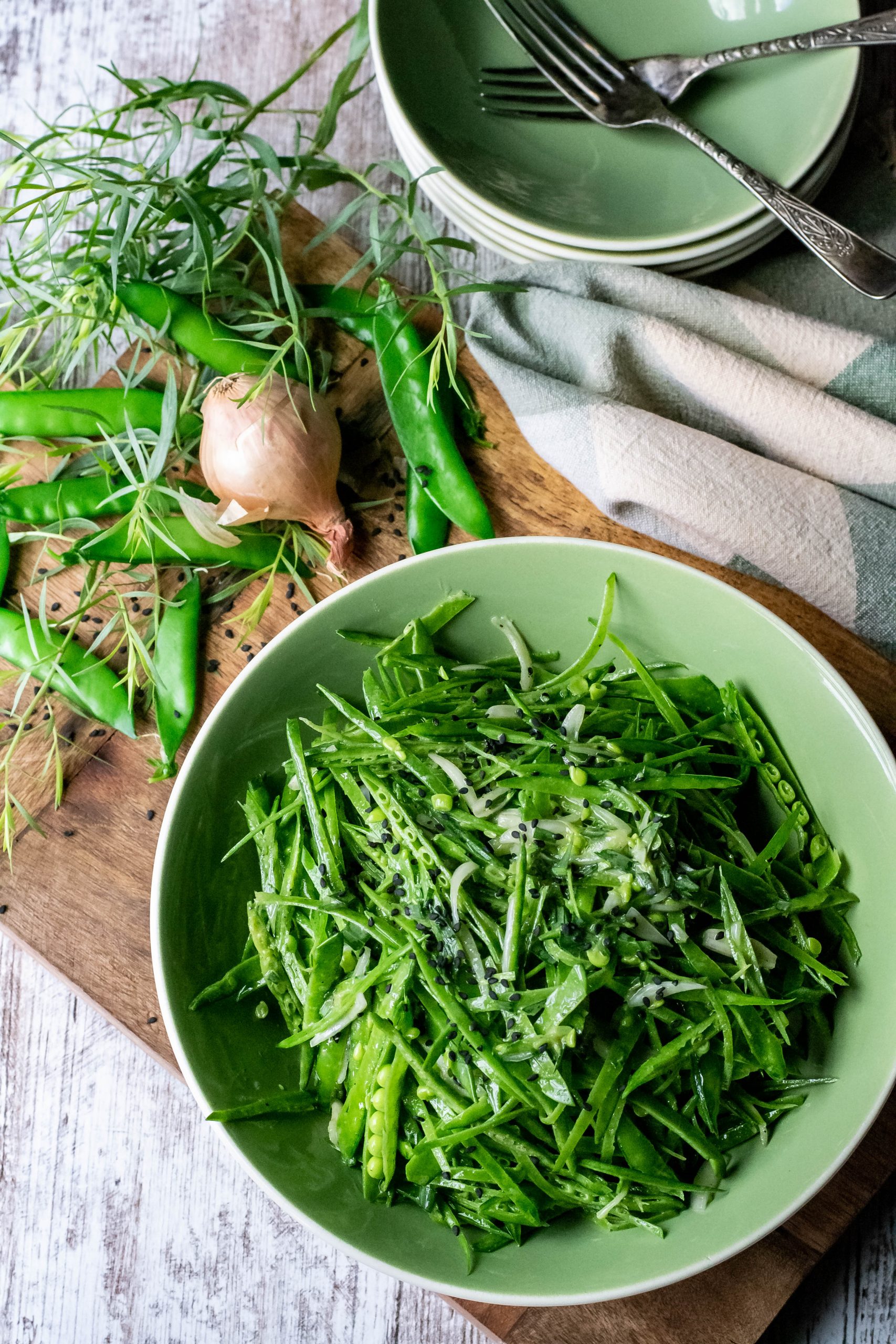 Fresh French Snow Pea Salad - What the Forks for Dinner?