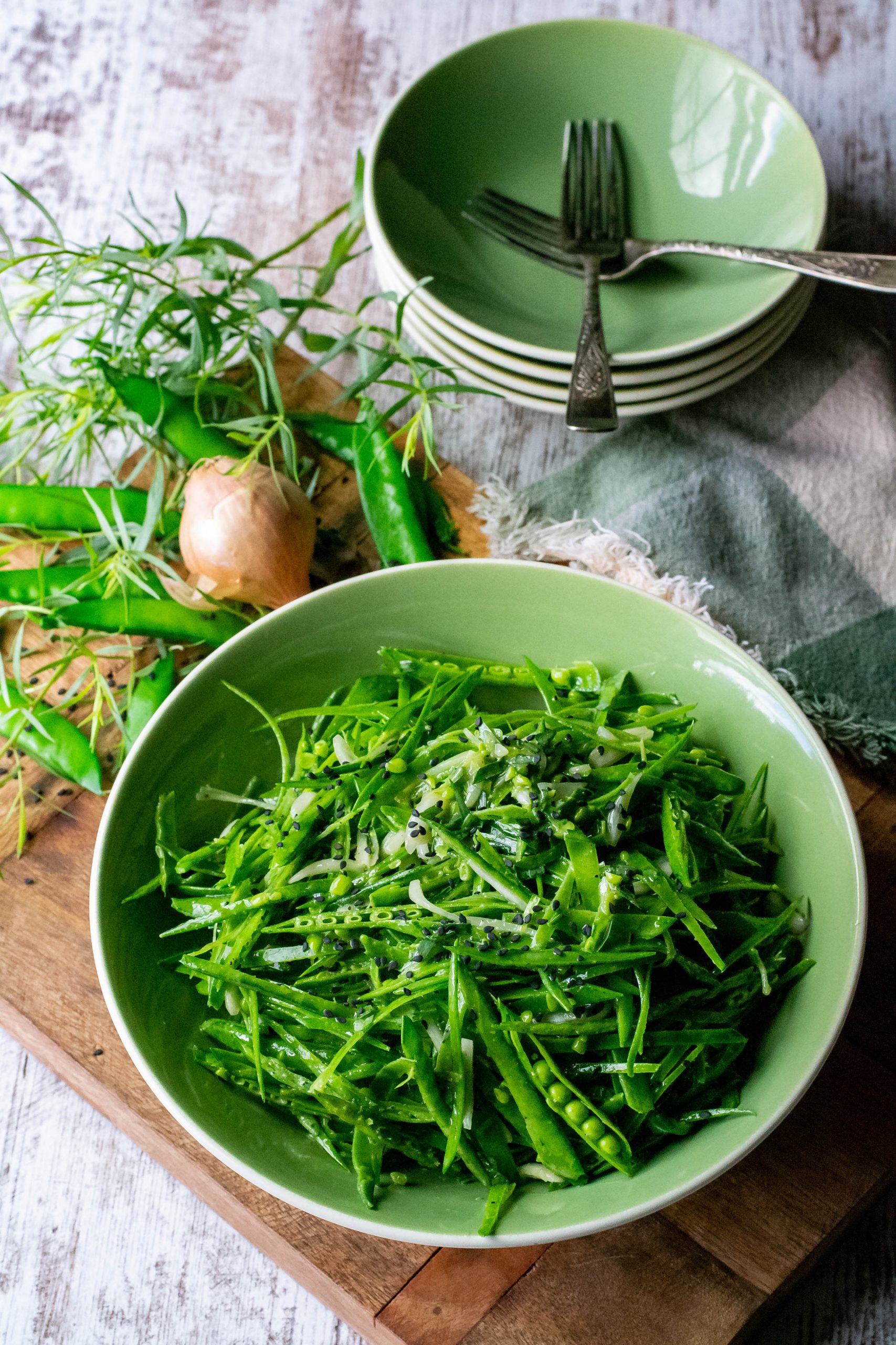 Fresh French Snow Pea Salad - What the Forks for Dinner?
