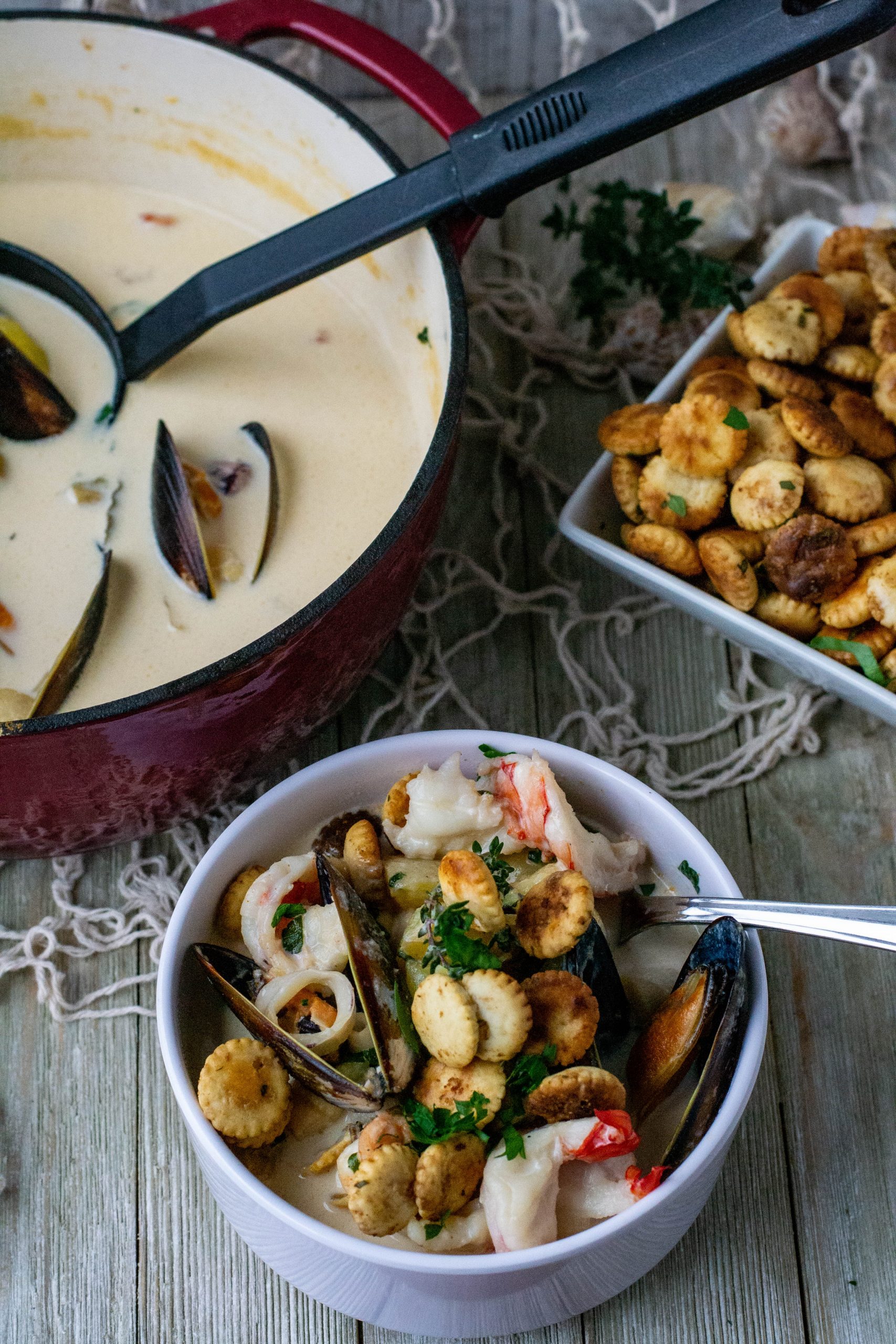 Mixed Seafood Chowder - What the Forks for Dinner?