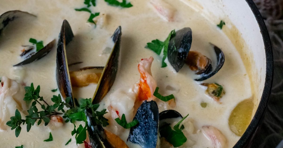 Mixed Seafood Chowder - What the Forks for Dinner?